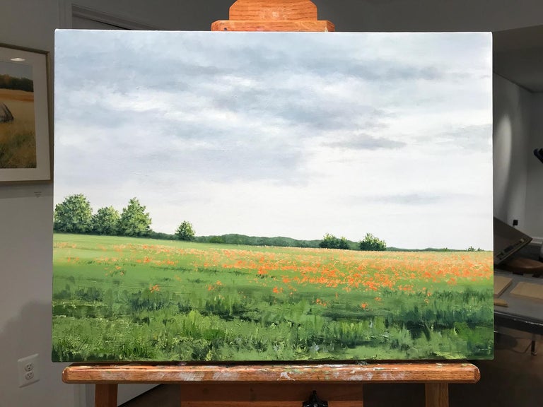 Jill Poyerd - Poppy Field, Oil Painting For Sale at 1stDibs