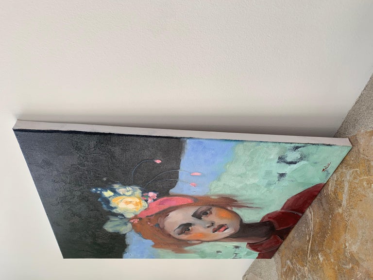 Malia Pettit - The Young Flower Waif, Oil Painting For Sale at 1stDibs