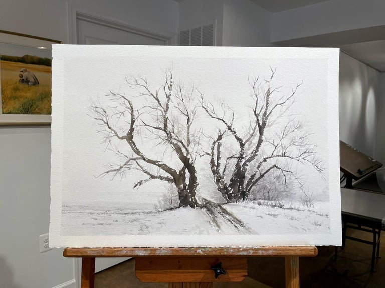 Jill Poyerd - Poplars in Winter, Original Painting For Sale at 1stDibs