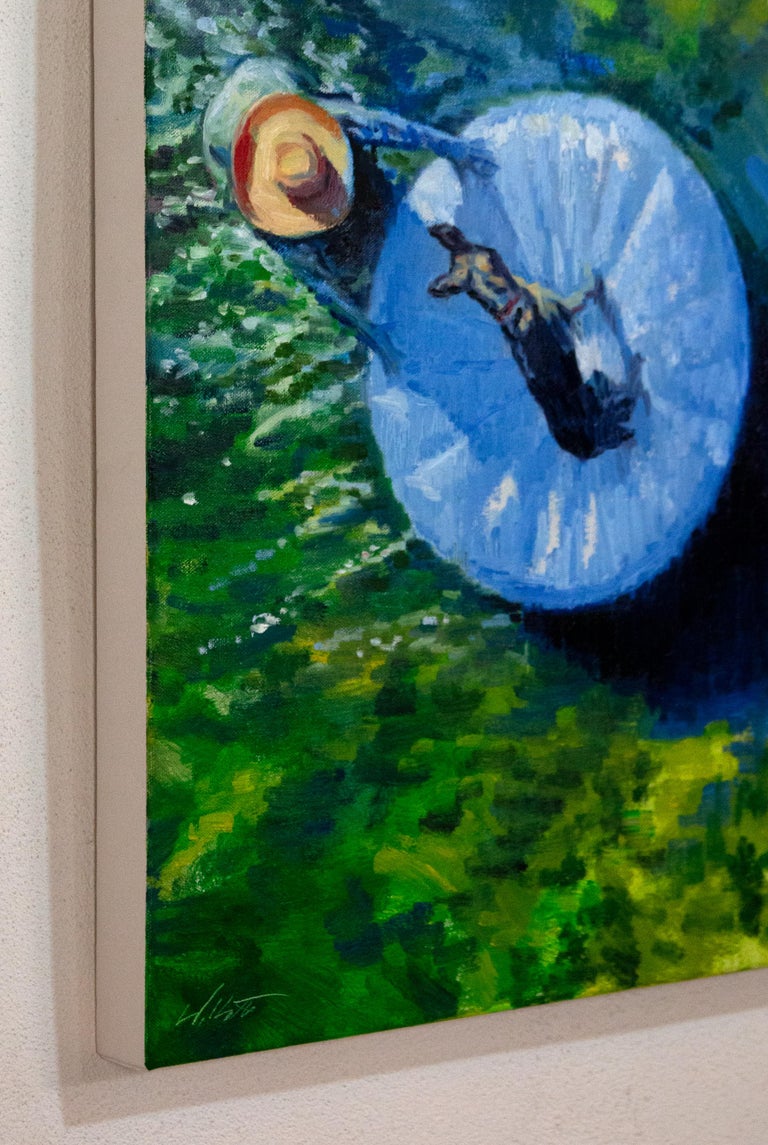 Warren Keating - Dog, Summer and River, Oil Painting For Sale at 1stDibs