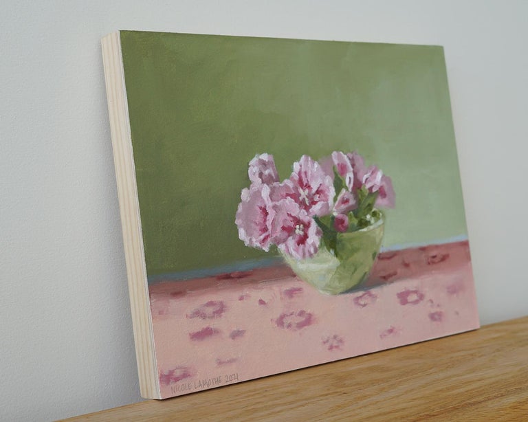 Nicole Lamothe - Green and Pink, Oil Painting For Sale at 1stDibs
