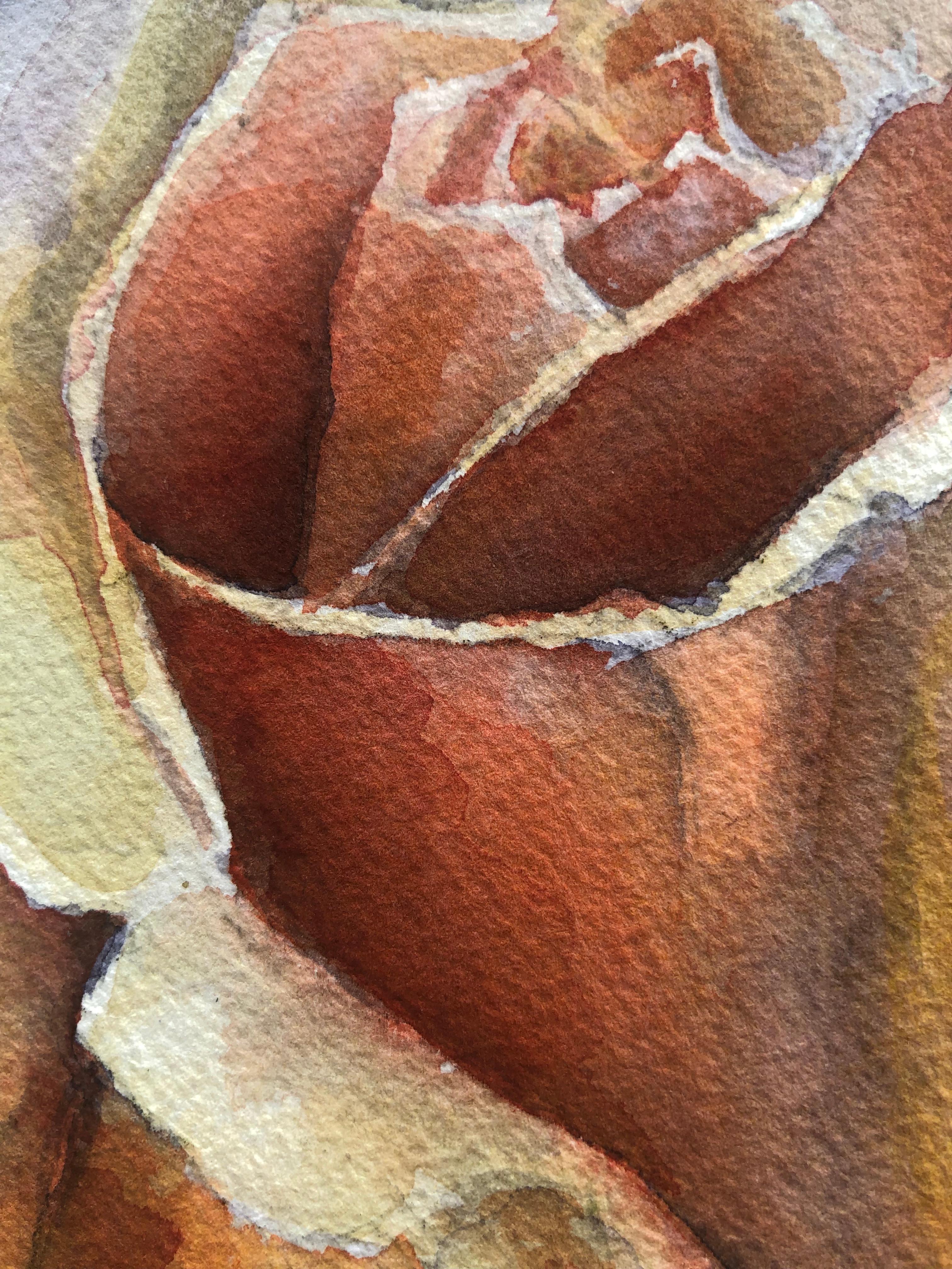 Hilary Gomes - Peach Rose, Original Painting For Sale at 1stDibs