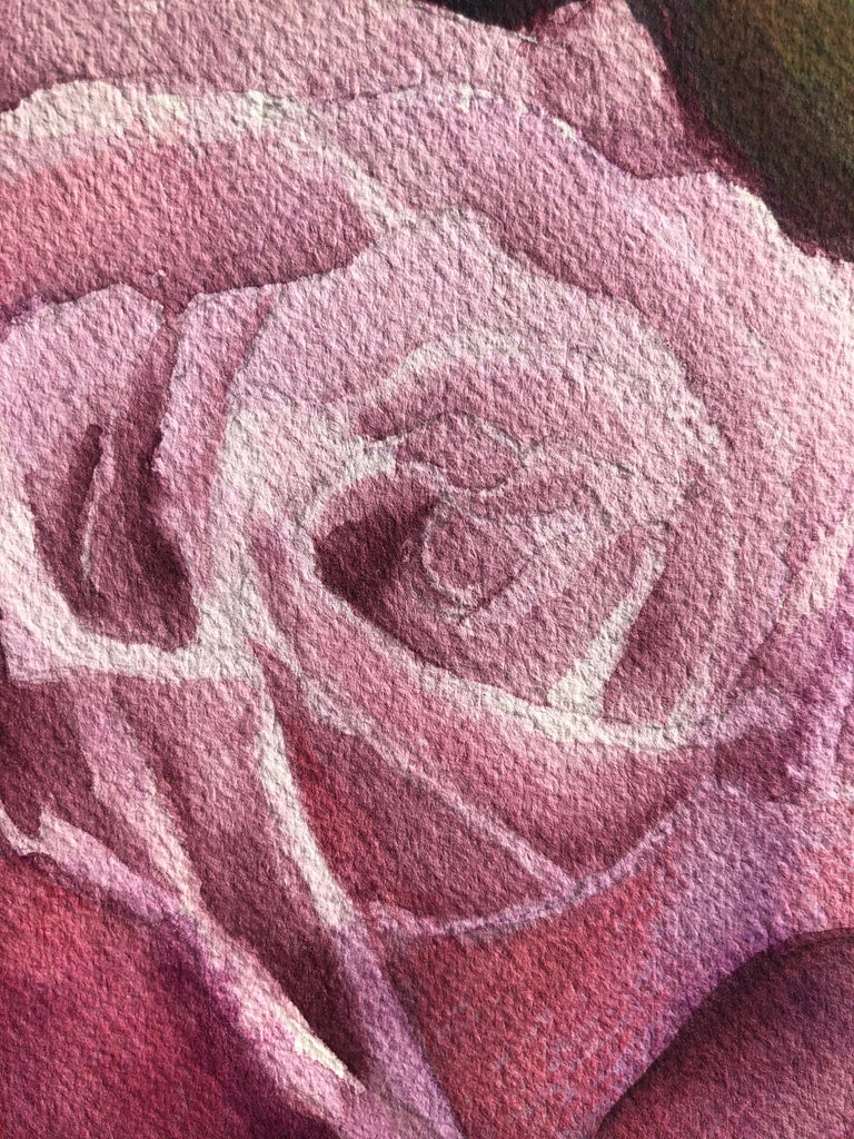 Hilary Gomes - Pink Rose at Dawn, Original Painting For Sale at 1stDibs