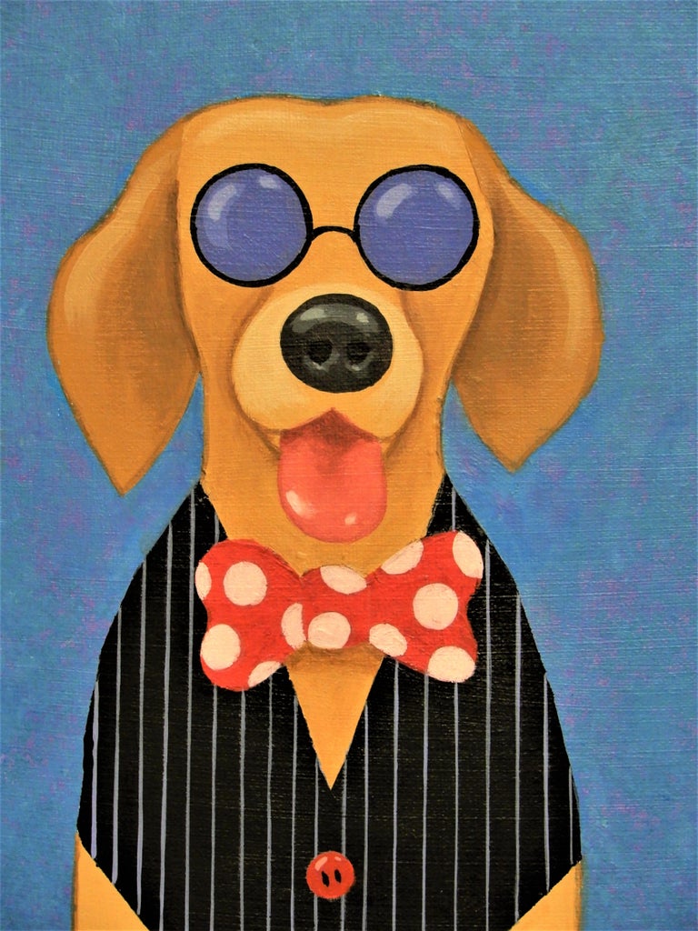 Carolyn Pennor - Dapper Dog, Original Painting For Sale at 1stDibs