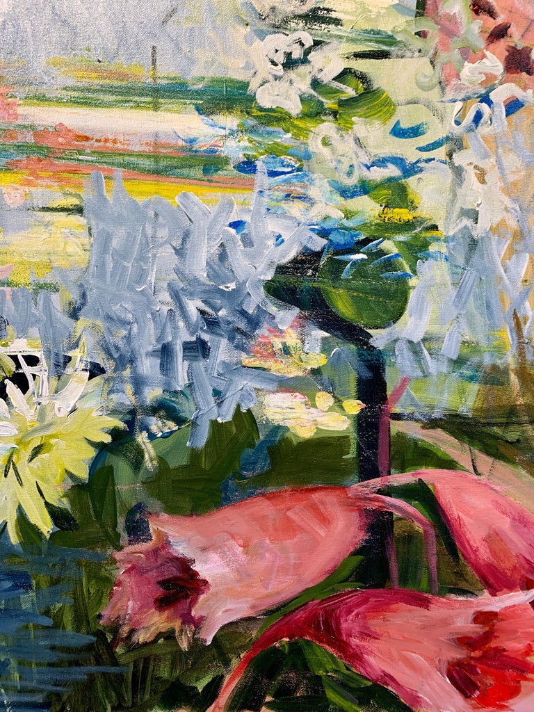 Julia Hacker - Morning with Flowers, Original Painting For Sale at 1stDibs