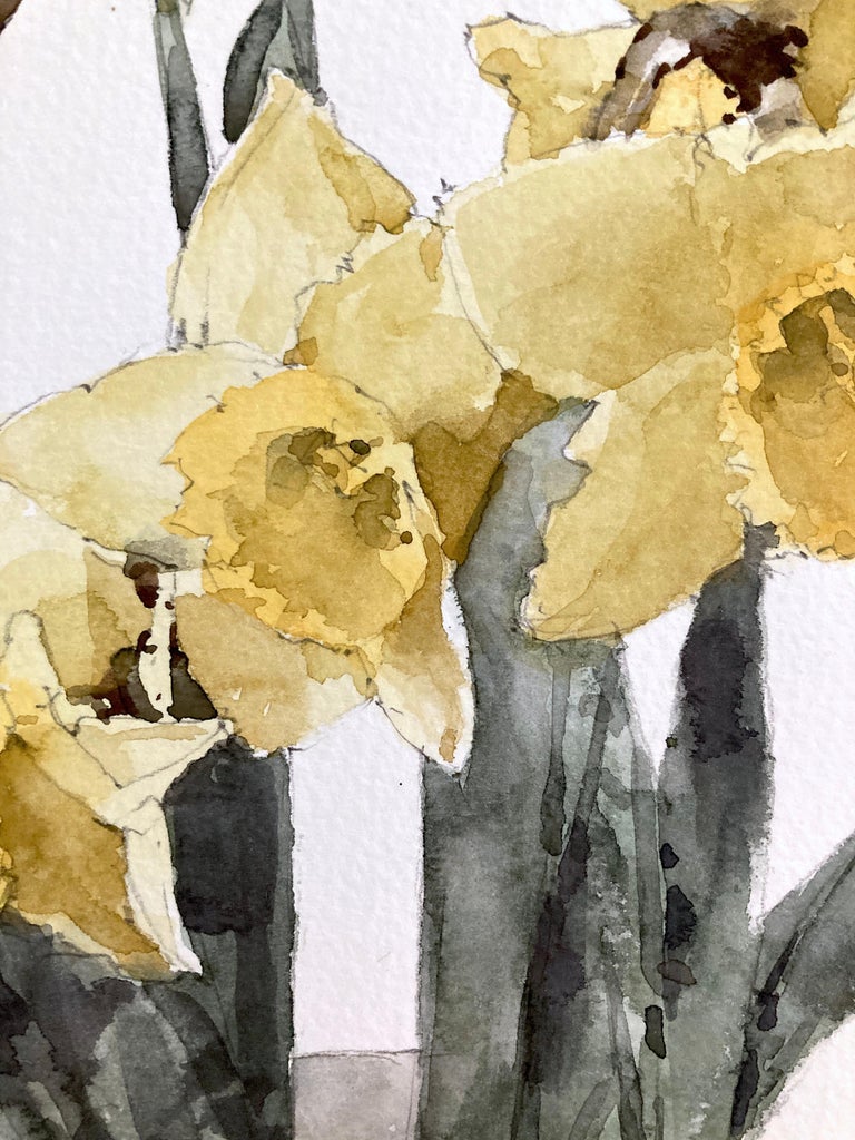 Michele Clamp - First Daffodils, Original Painting For Sale at 1stDibs
