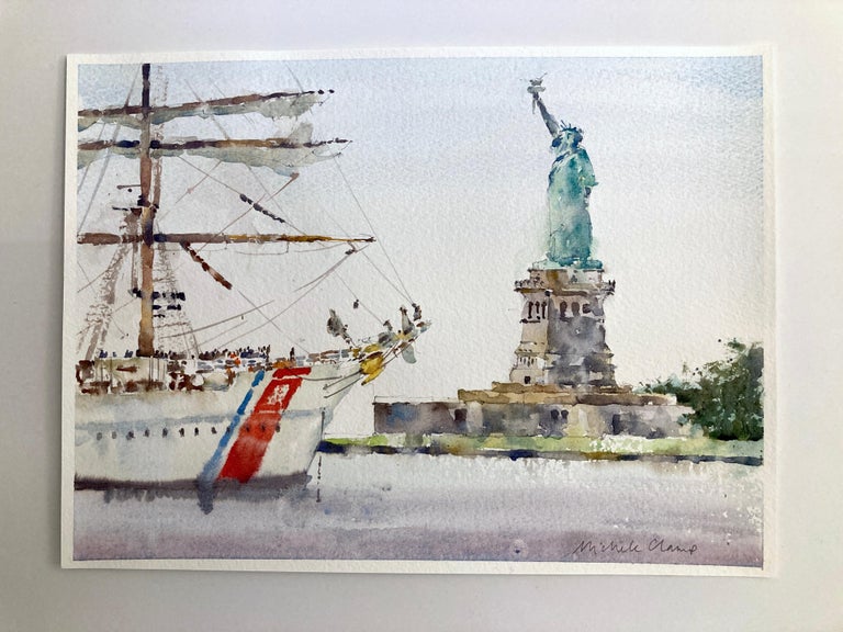 Michele Clamp - Statue of Liberty, Original Painting For Sale at 1stDibs