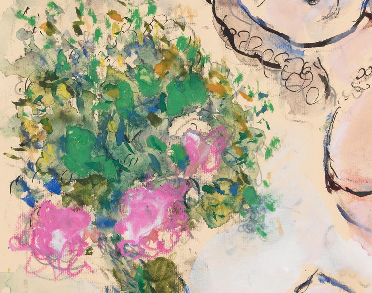 Marc Chagall - Repos du nu rose à l'éventail For Sale at 1stDibs