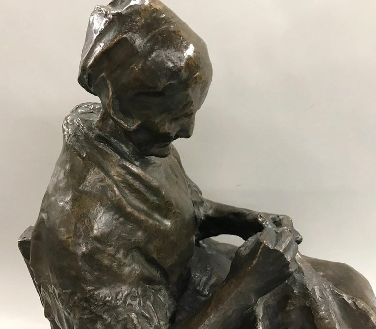 Charles Van Wijk - Old Woman Stitching at 1stDibs