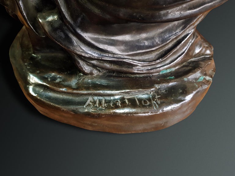 Albert Toft - The Mother - British Old Bronze Sculpture Dark Brown ...