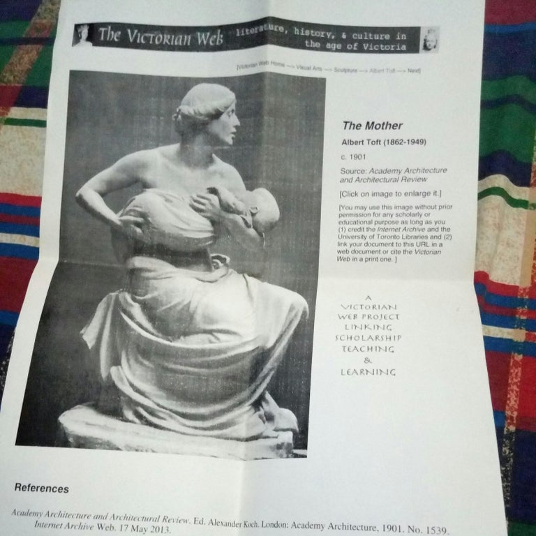 Albert Toft - The Mother - British Old Bronze Sculpture Dark Brown ...