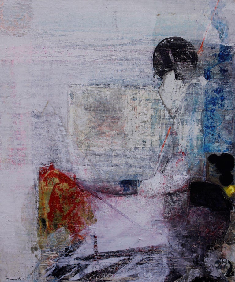 Deyan Valkov - Saint George - Mixed Media Abstract Painting Colours Red ...