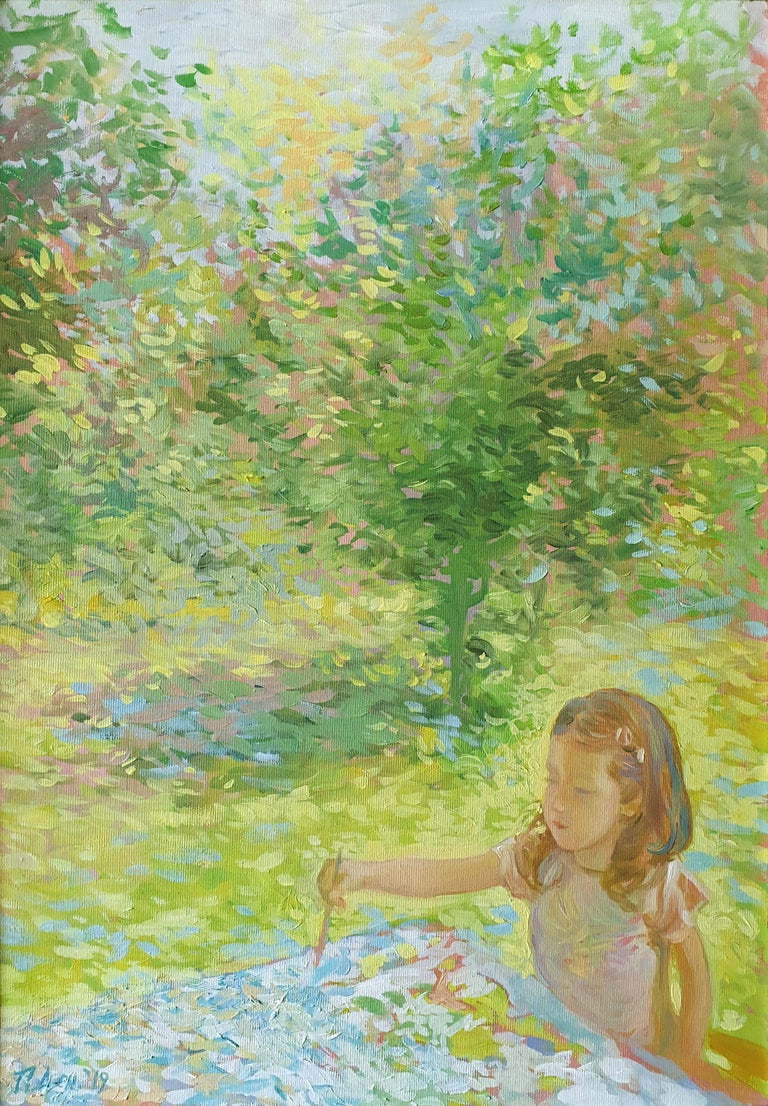 Petya Deneva - Creator I - Oil Painting Colors Brown White Yellow Green ...
