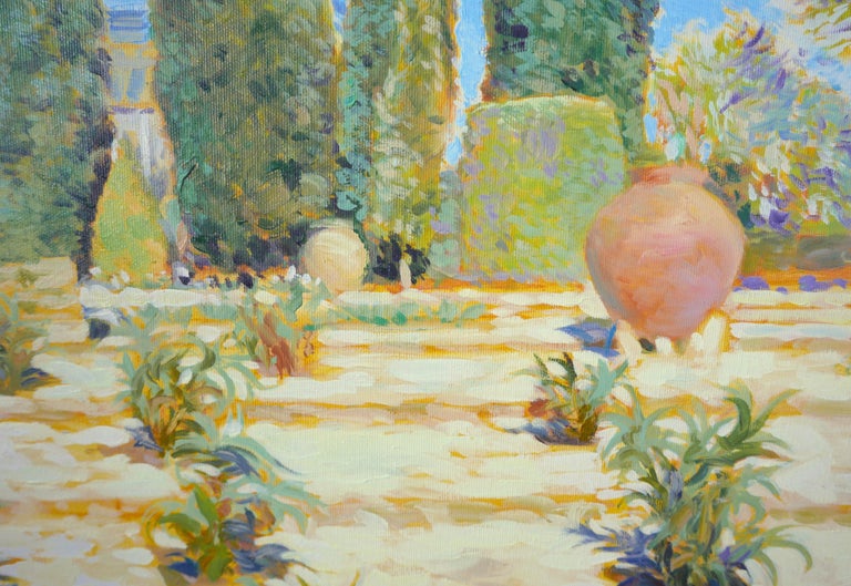 Petya Deneva - The Garden - Oil Painting Colors Brown White Yellow ...