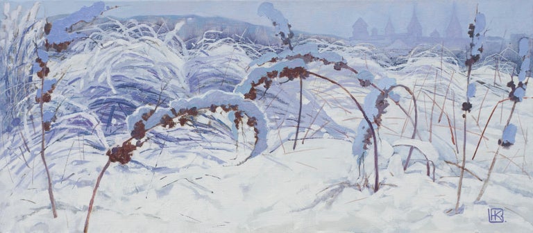 Nelli Kirman - Winter Kingdom - Oil Painting Canvas Blue Grey White ...