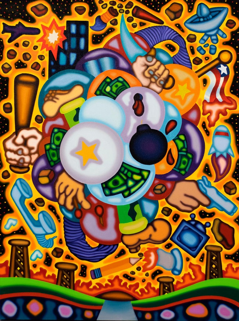 Jason Stout - TOWERING OVER - Bold, Surrealist, Cubist Illustrative Oil ...