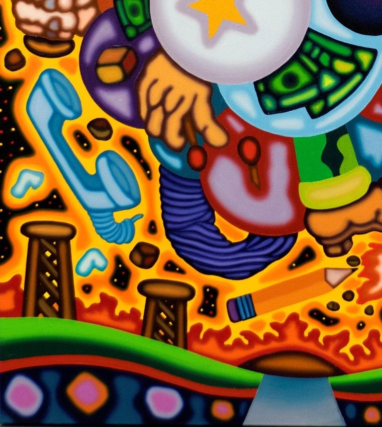 Jason Stout - TOWERING OVER - Bold, Surrealist, Cubist Illustrative Oil ...