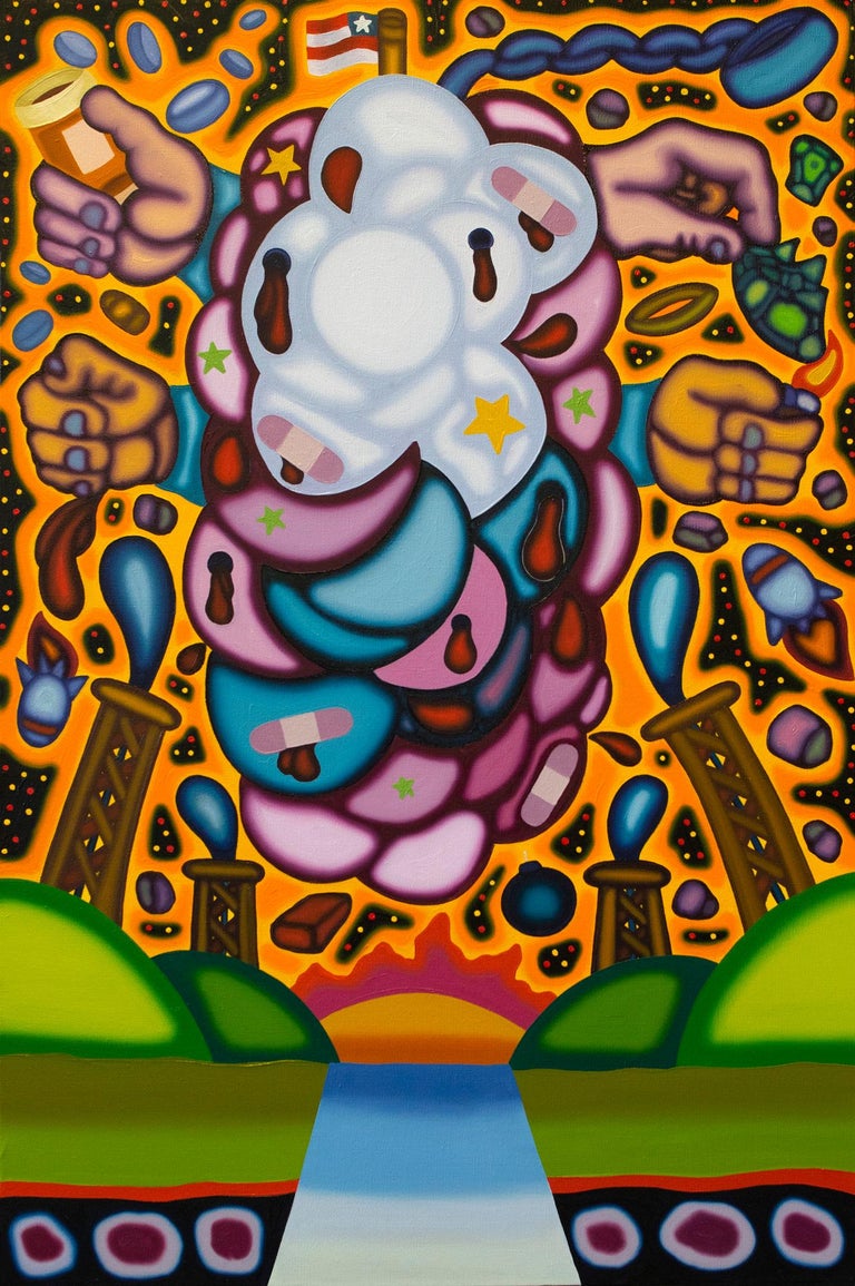 Jason Stout - MODERN VICE EXCHANGE - Bold, Surrealist Landscape- Orange ...