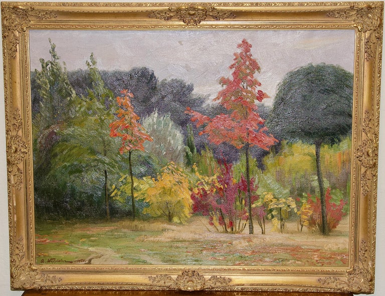 August Westphalen - Antique Autumn Landscape, 1920. Oil Painting by ...