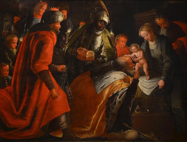 Frans Francken II - Adoration Paint Oil on table 16th century Art ...