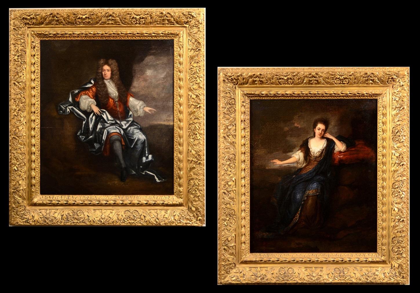 Entourage By John Riley (london 1646 - 1691) - Portrait Of Upton Sir ...