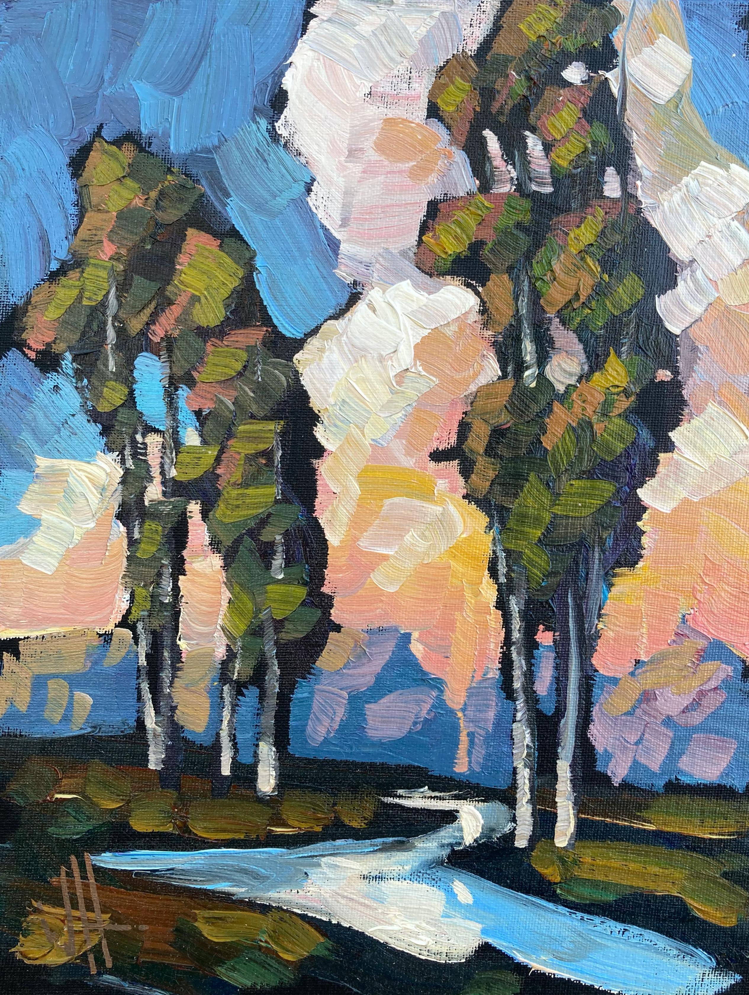 John Hawkins - "River Landscape" - Contemporary Impressionist Landscape ...