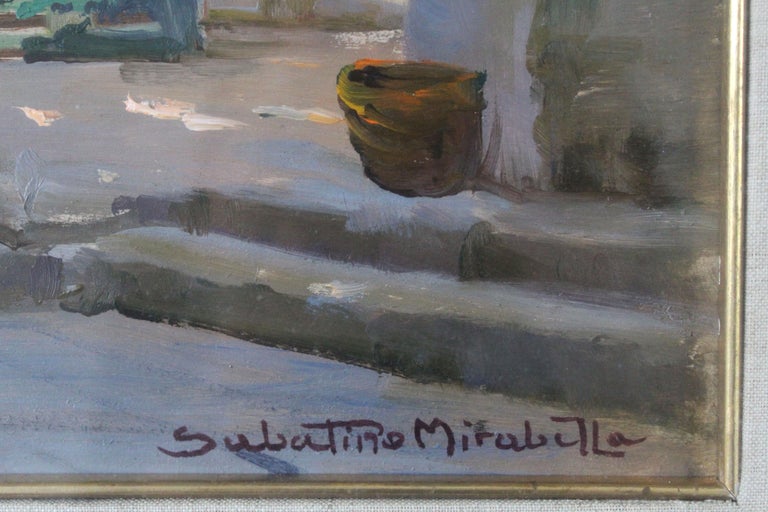 Sabatino Mirabella - "Terrazza" - 20th Century Impressionist Italy ...