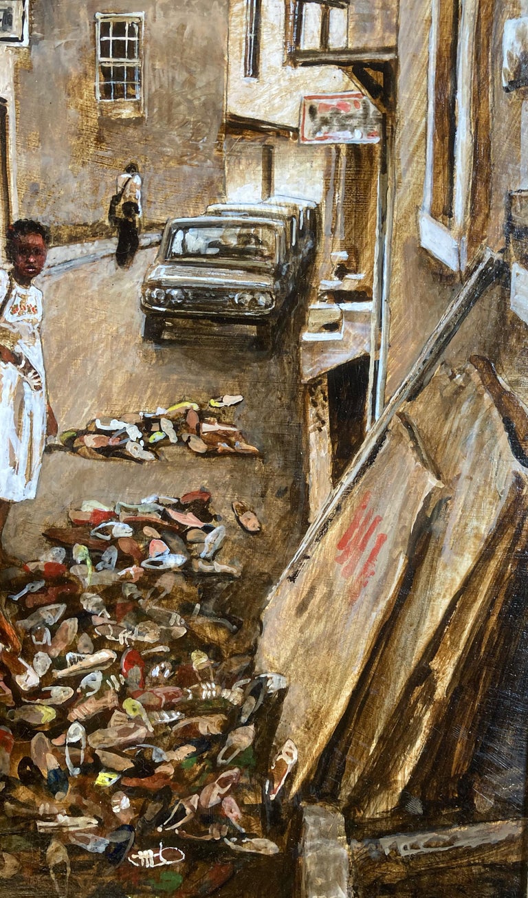 Donny Finley - "Shoes" - Late 20th Century City Figure Painting For ...