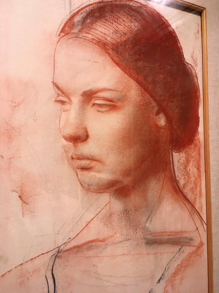 Annigoni Pietro - 'Young lady' on Paper by Pietro Annigoni Painter of ...