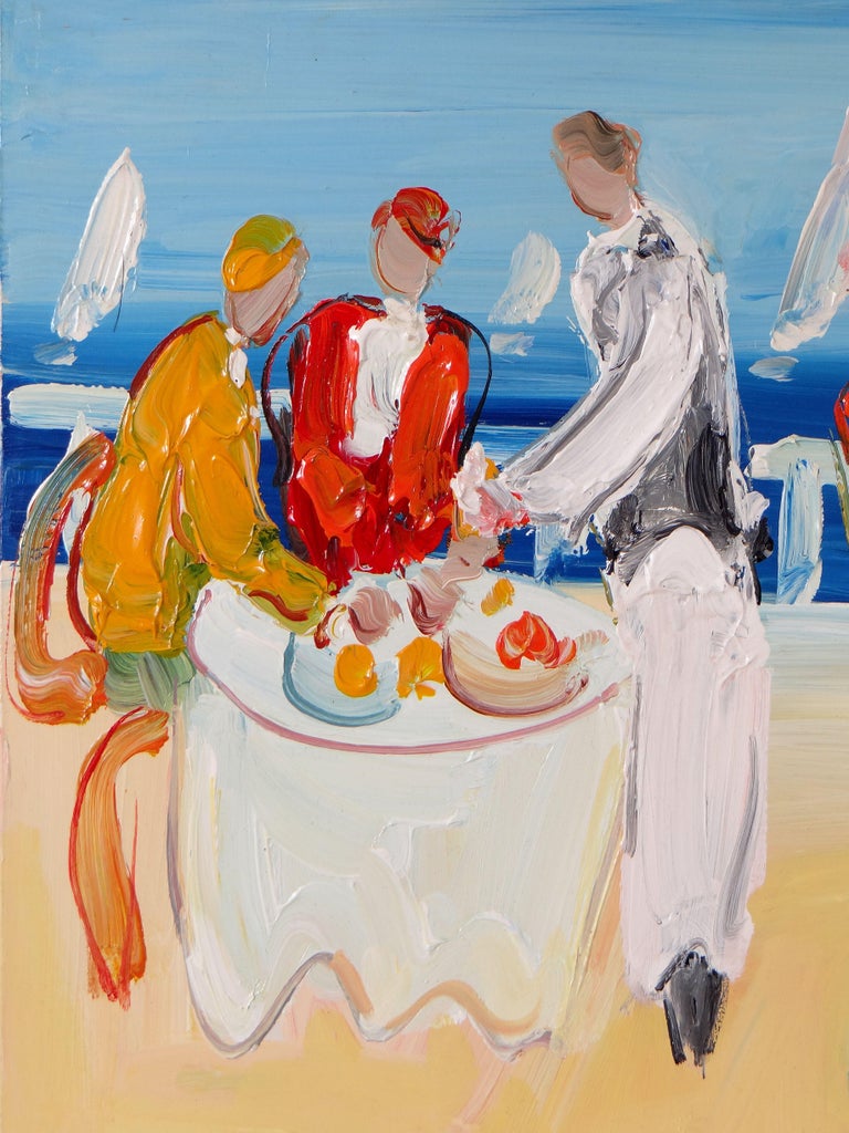 Jean-Louis Dubuc - Jean-Louis DUBUC, painting "Lunch in Cannes", 1980s ...