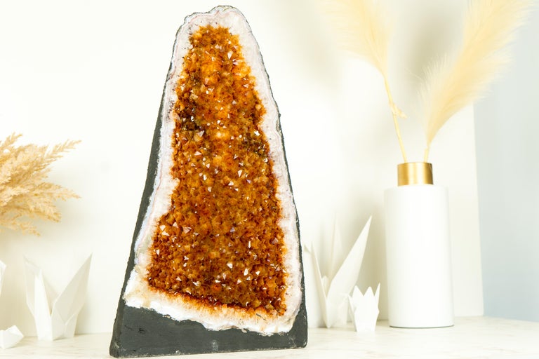 AAA Grade Citrine Geode Cathedral with Sparkly, Rich Orange Druzy For ...