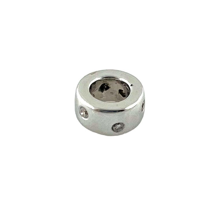 Aaron Basha 18k White Gold Scattered Diamond Spacer Charm For Sale at ...