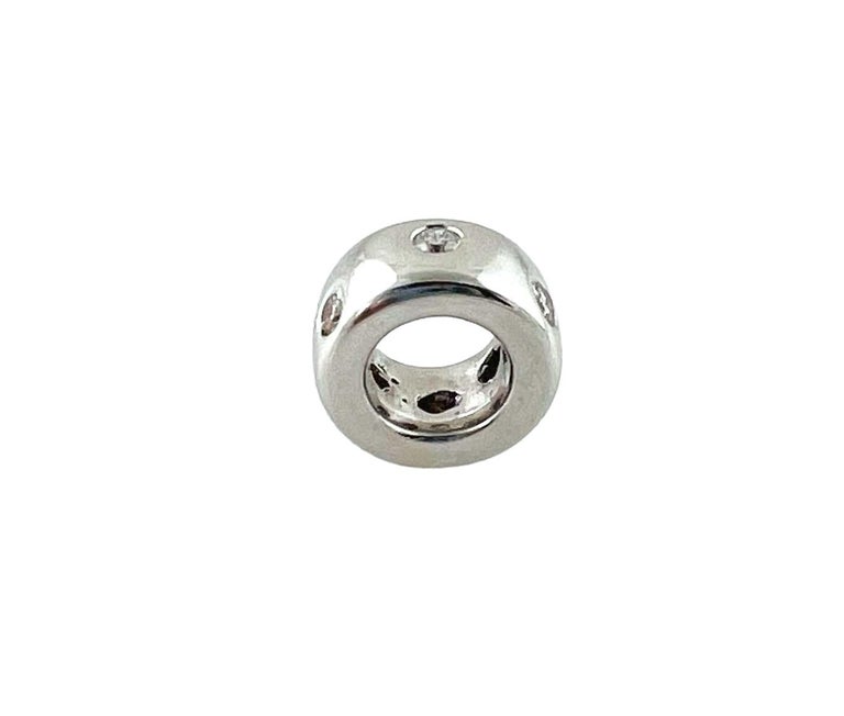 Aaron Basha 18k White Gold Scattered Diamond Spacer Charm For Sale at ...