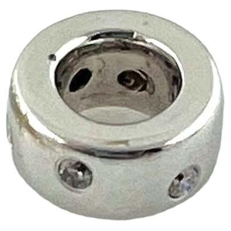 Aaron Basha 18k White Gold Scattered Diamond Spacer Charm For Sale at ...