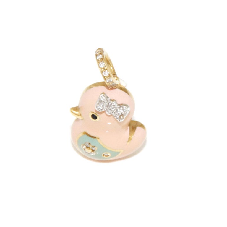 Aaron Basha 18K Yellow Gold and Diamonds Pendant / Charm For Sale at ...