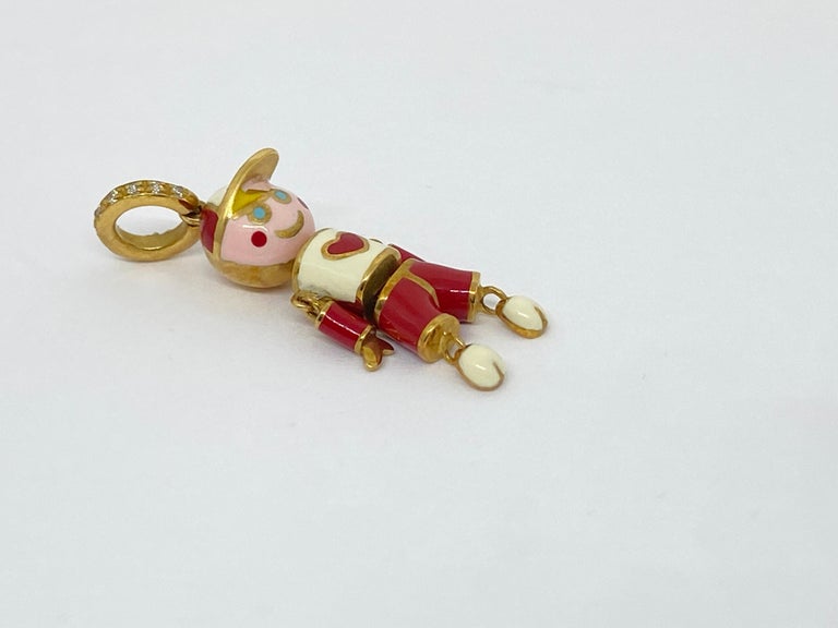 Aaron Basha 18kt Yellow Gold Red Boy Pendant For Sale at 1stDibs