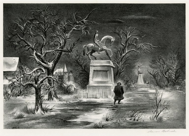 Aaron Bohrod - City Park, Hiver En vente sur 1stDibs