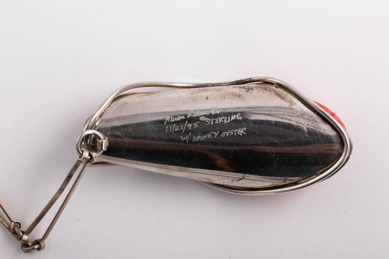 Aaron Rubenstein Signed Spiney Oyster Pendant in Sterling Silver at 1stDibs