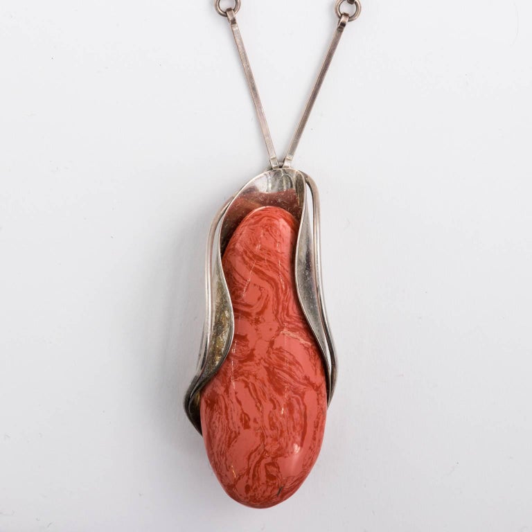 Aaron Rubenstein Signed Spiney Oyster Pendant in Sterling Silver at 1stDibs