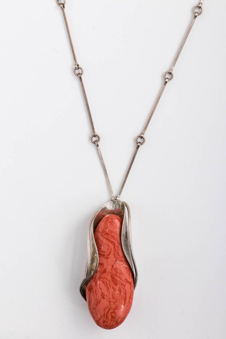 Aaron Rubenstein Signed Spiney Oyster Pendant in Sterling Silver at 1stDibs