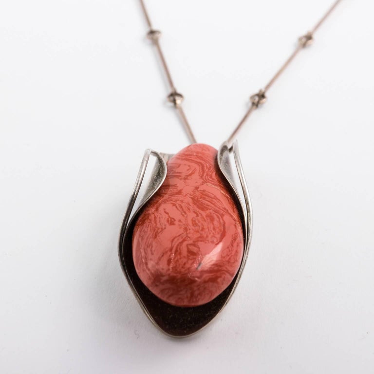 Aaron Rubenstein Signed Spiney Oyster Pendant in Sterling Silver at 1stDibs