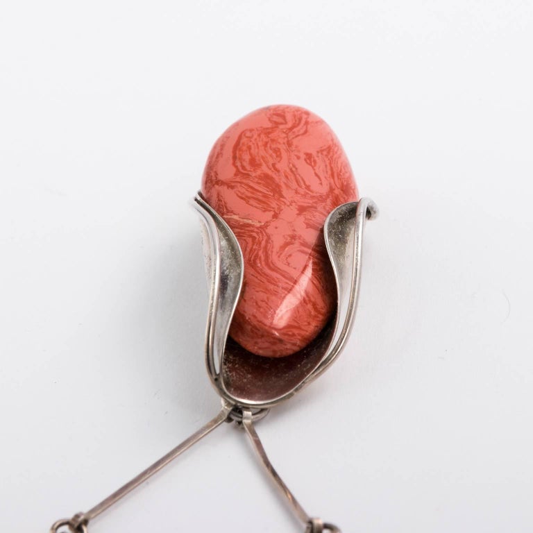Aaron Rubenstein Signed Spiney Oyster Pendant in Sterling Silver at 1stDibs