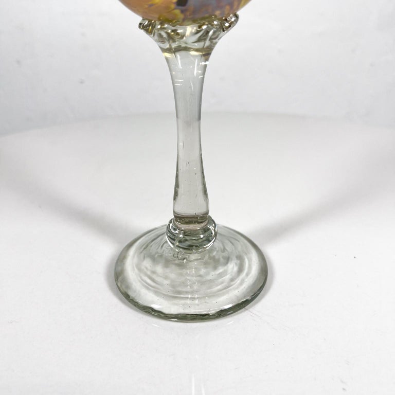 Aaron Slater Studio Design Art Glass Sculptural Stem Wine Goblet For ...