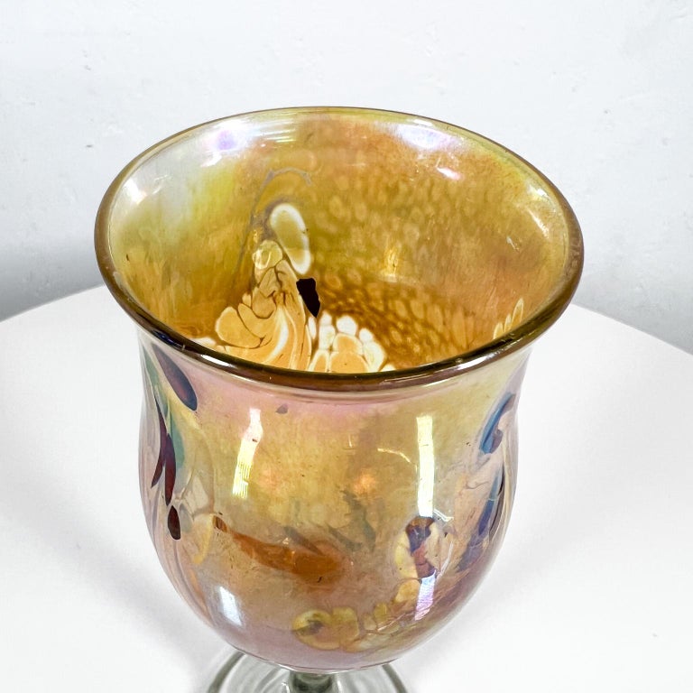 Aaron Slater Studio Design Art Glass Sculptural Stem Wine Goblet For ...