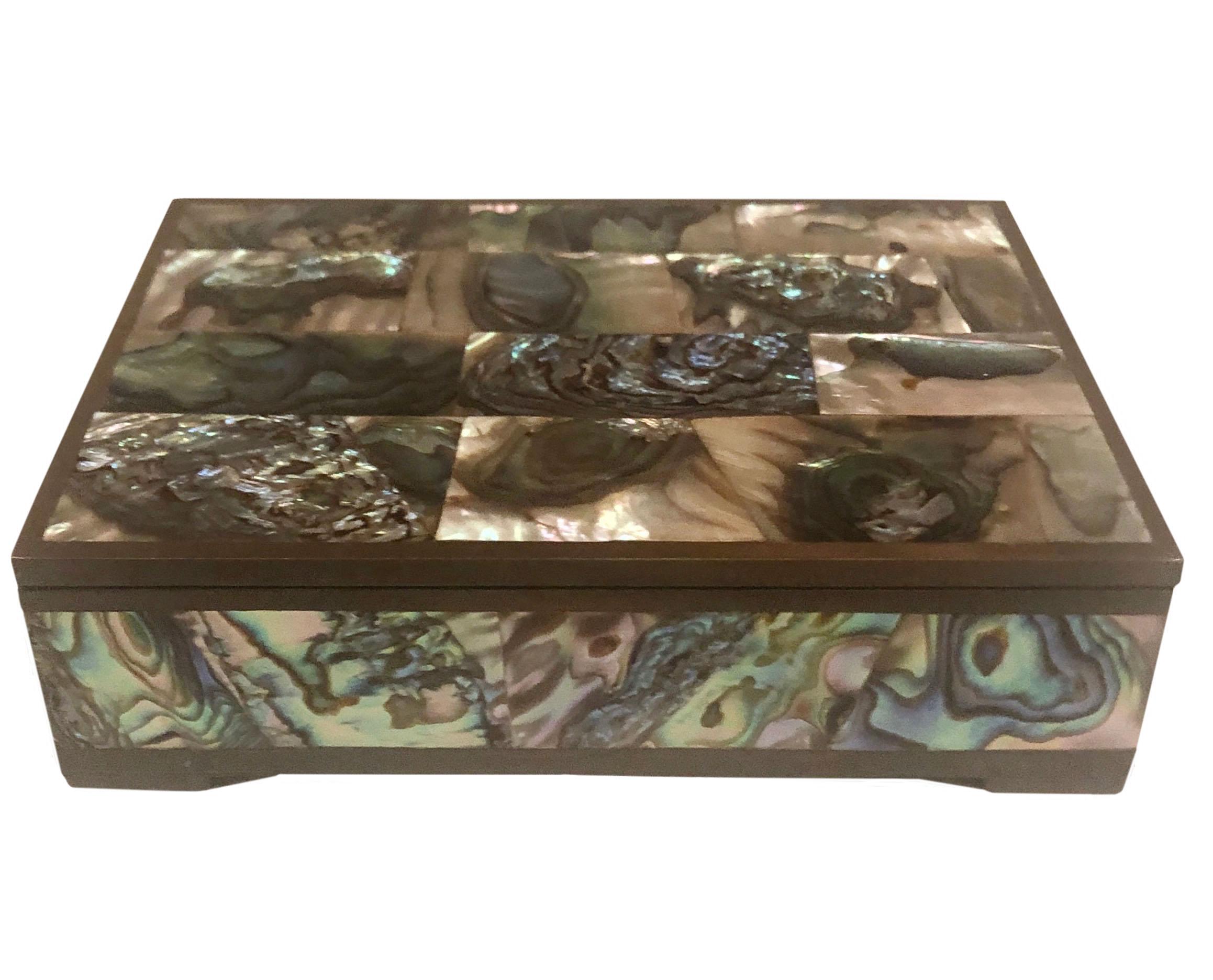 Abalone and Bronze Box For Sale at 1stDibs | abalone box, abalone shell box