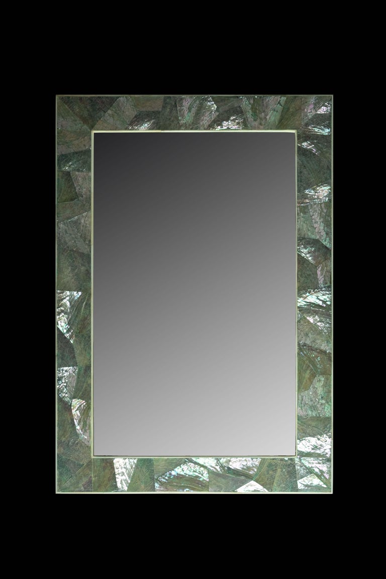 Abalone Framed Mirror For Sale at 1stDibs