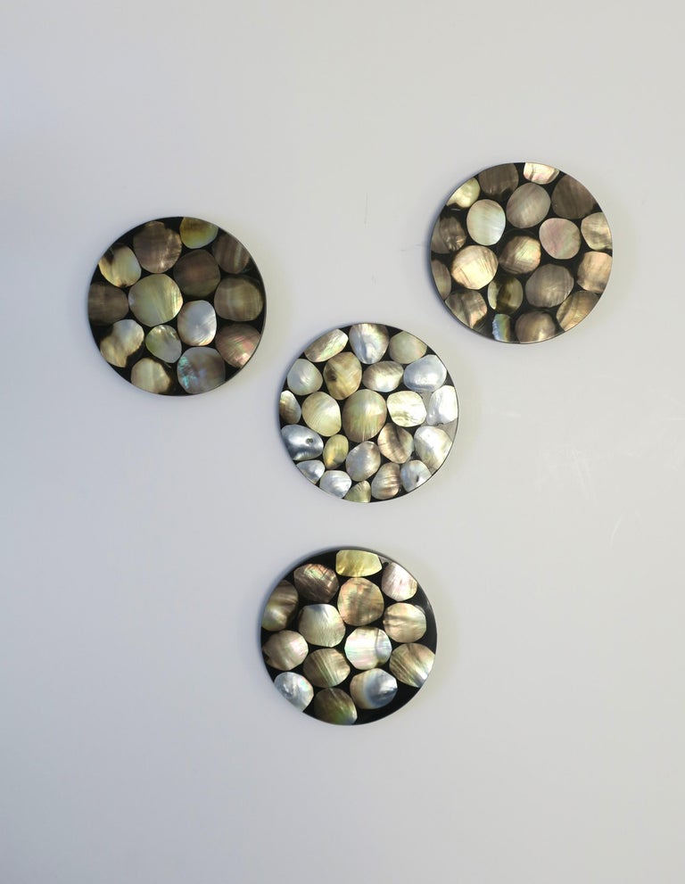 Abalone Seashell Cocktail Coasters by R and Y Augousti, Set of 4 For ...