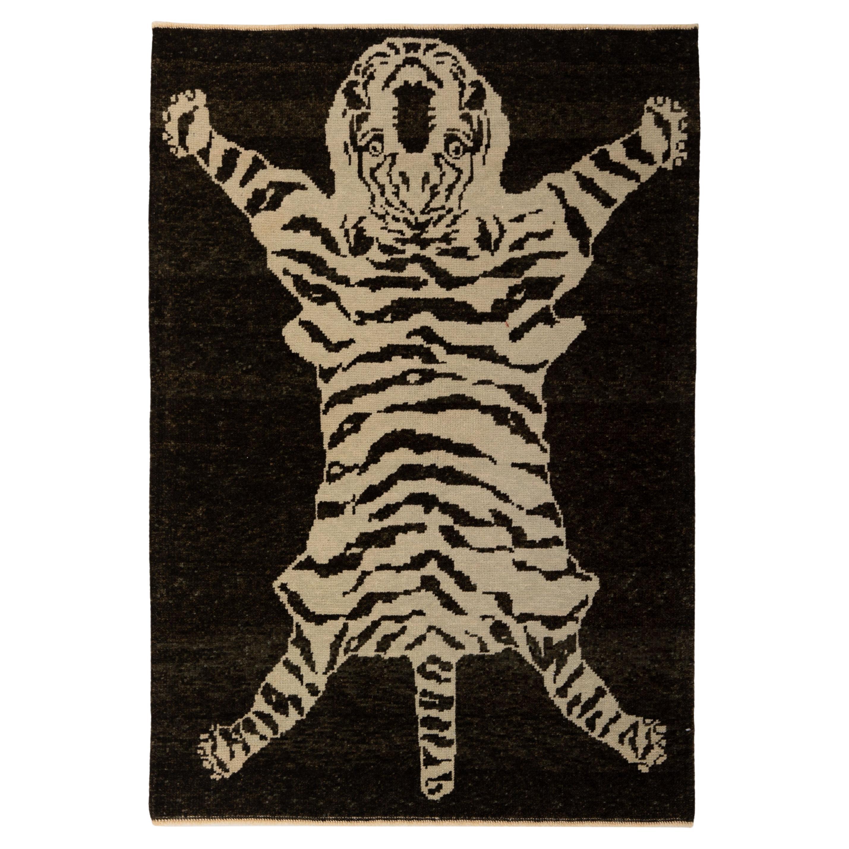 abc carpet Black Tiger Modern Turkish Wool Rug - 4'1 abc carpet Black Tiger Modern Turkish Wool Rug - 4'1