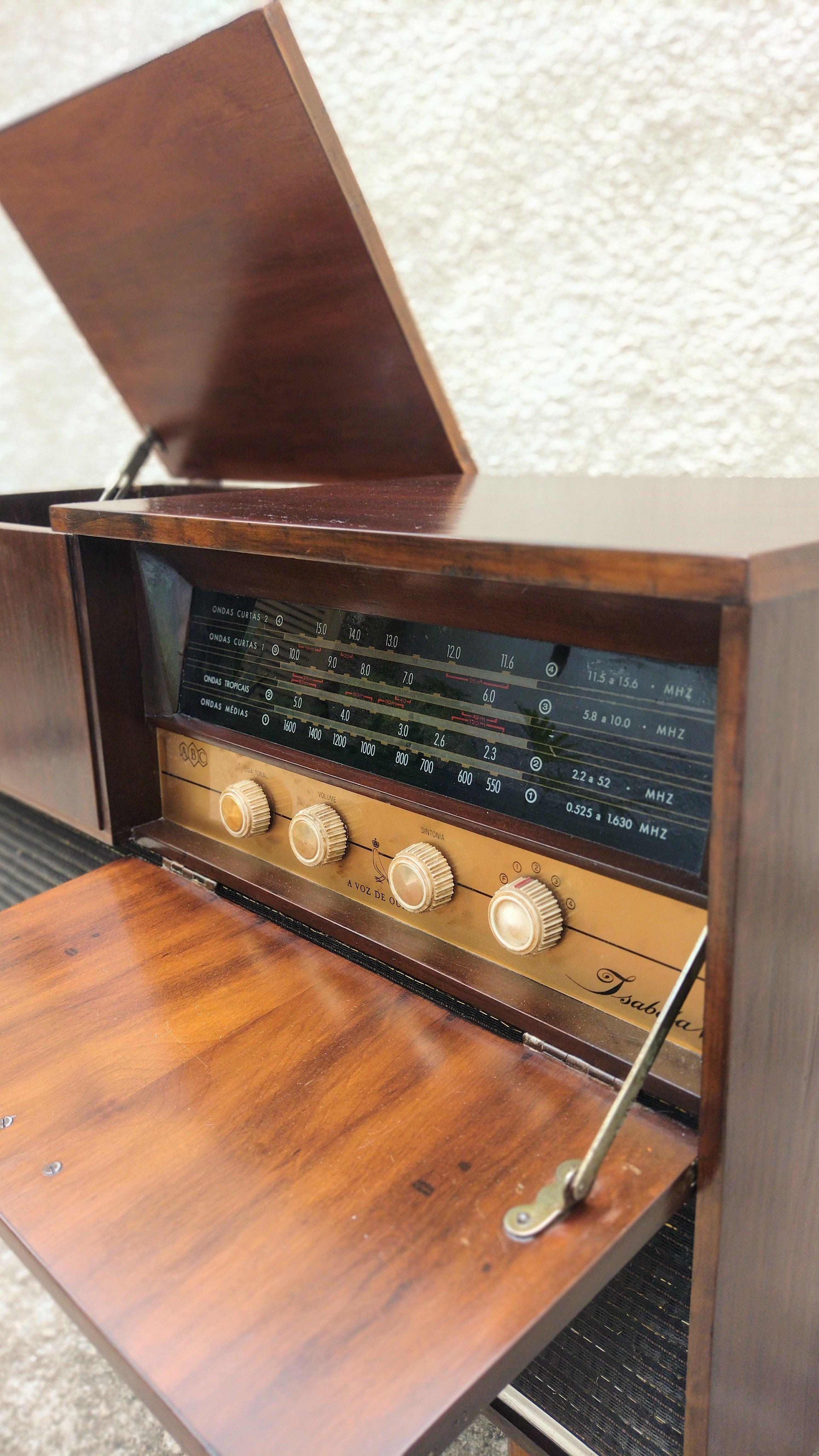 ABC Victrola Radio Mobile in Imbuia, 60s at 1stDibs