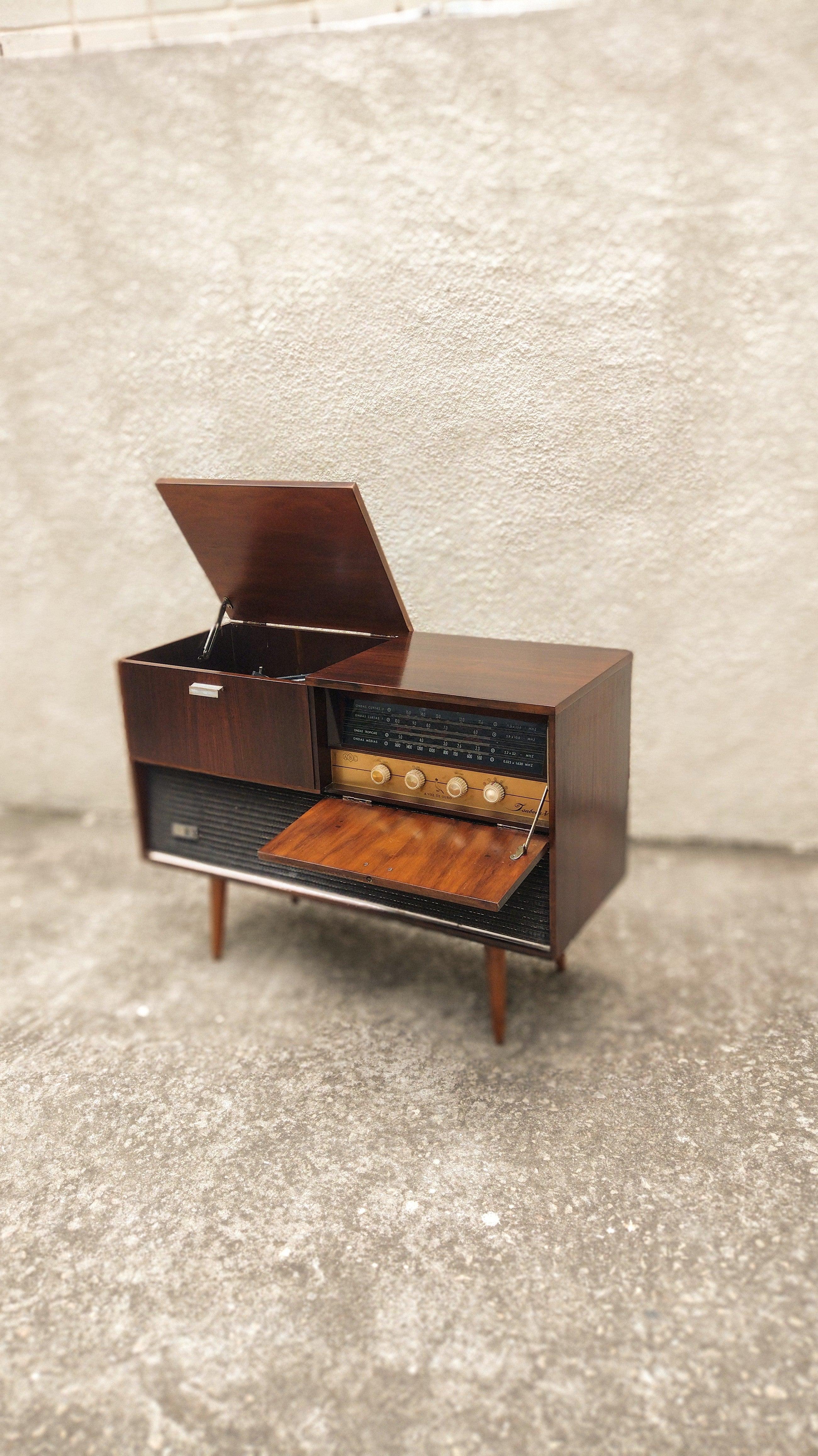 ABC Victrola Radio Mobile in Imbuia, 60s at 1stDibs